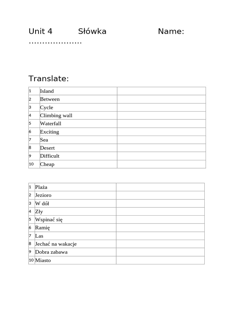 Unit 4 klasa 5 | PDF