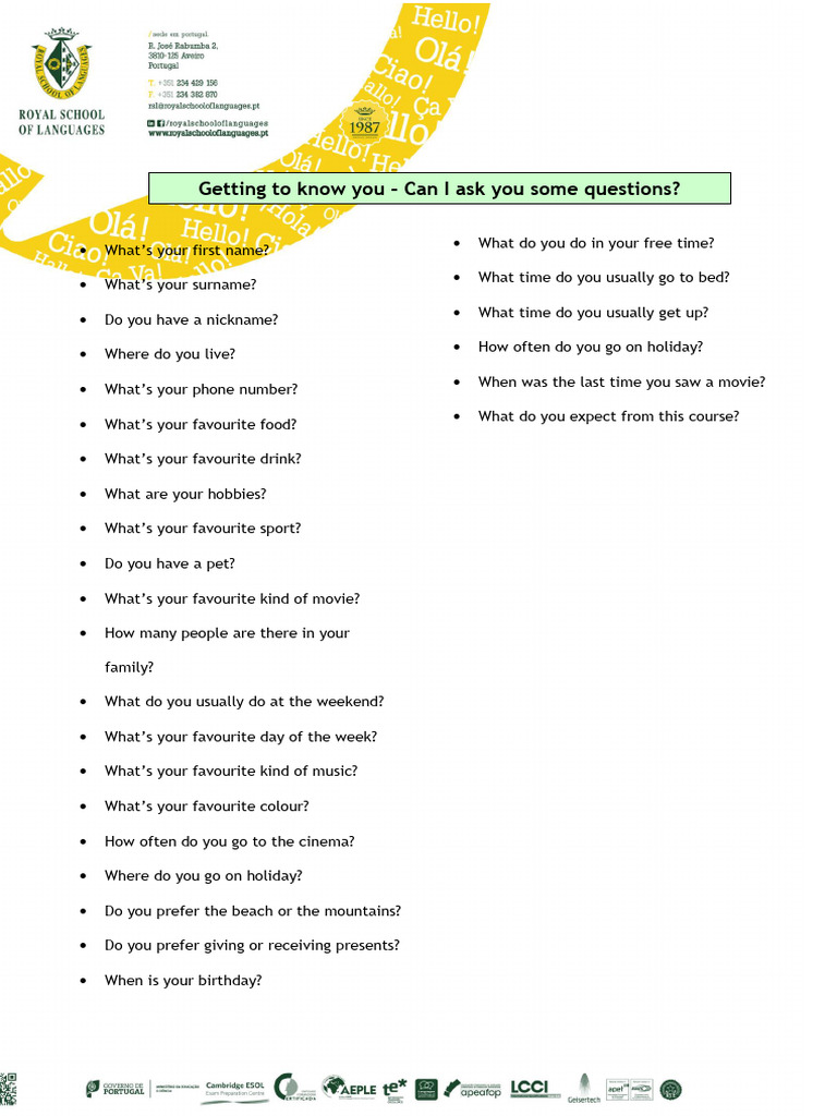 Getting To Know You Lower Levels (4591) | PDF