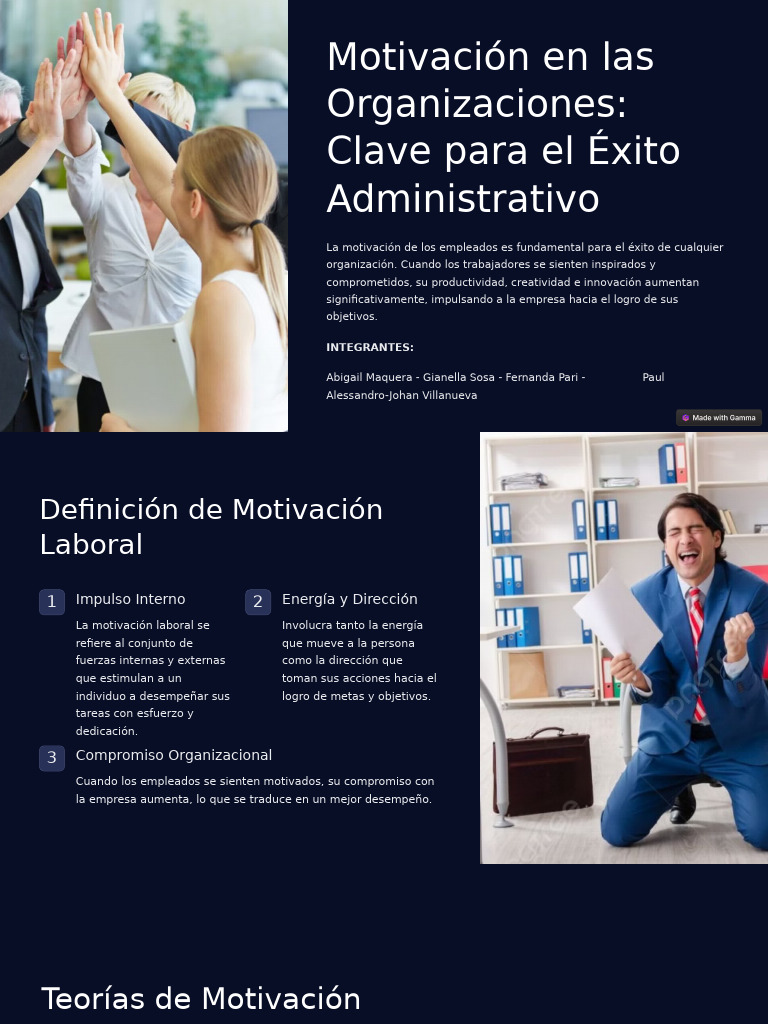 Motivacion en Las Organizaciones Clave Para El Exito Administrativo (1) | PDF | Motivación ...