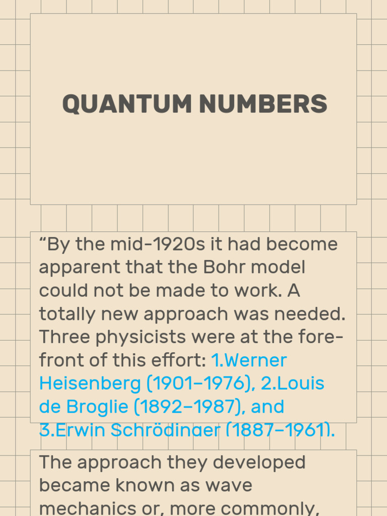 Q2-Lesson1-QUANTUM-NUMBERS Five PDF | PDF | Atomic Orbital | Quantum ...