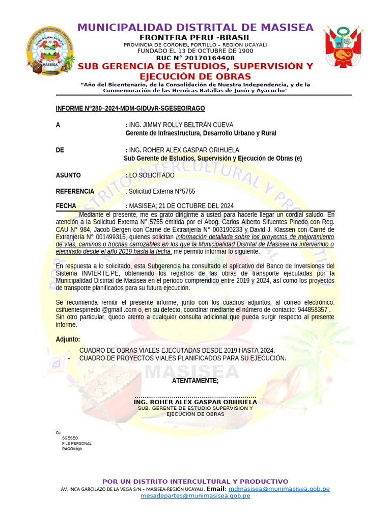 Informe #280-2024 - Respuesta A Los Menonitas | PDF | América del Sur