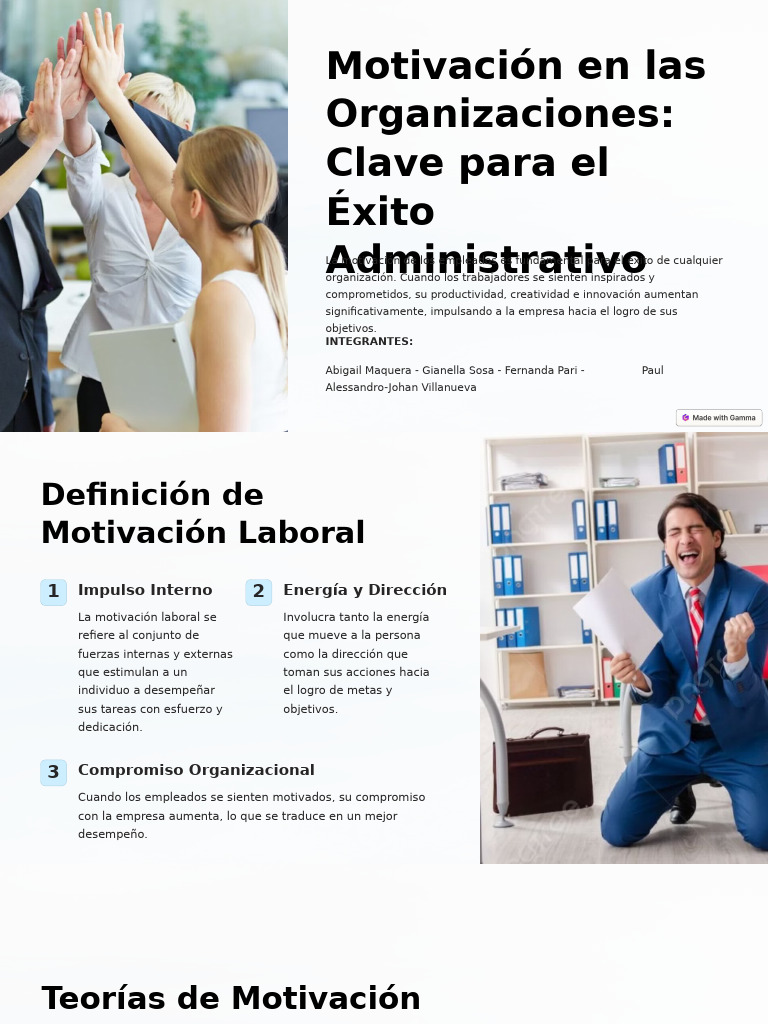 Motivacion en Las Organizaciones Clave Para El Exito Administrativo | PDF | Motivación ...