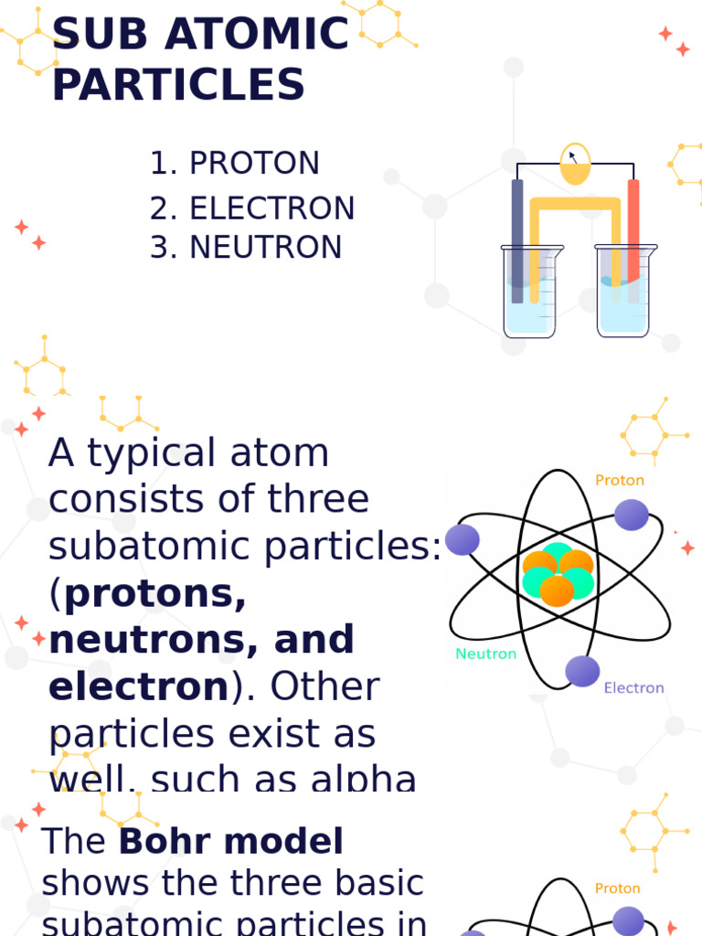4. Subatomic Particles Protons Electrons Neutrons | PDF | Atomic Nucleus | Atoms