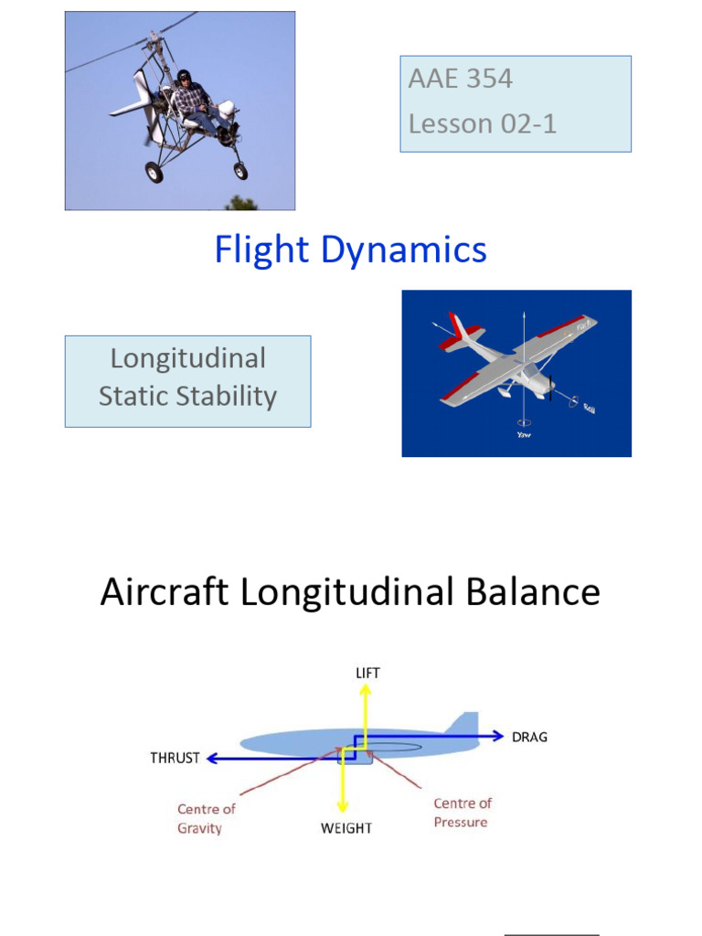 Longitudinal Static Stability in Aircraft | PDF | Flight | Aerodynamics