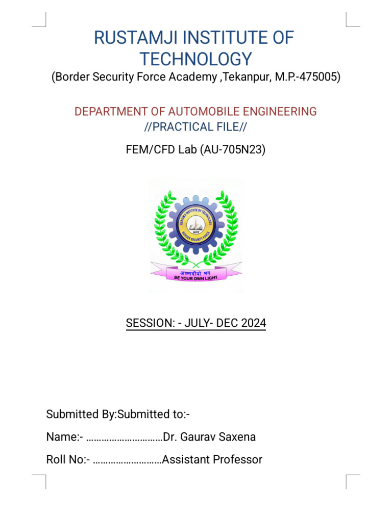 FEM CFD Lab Front Pages | PDF