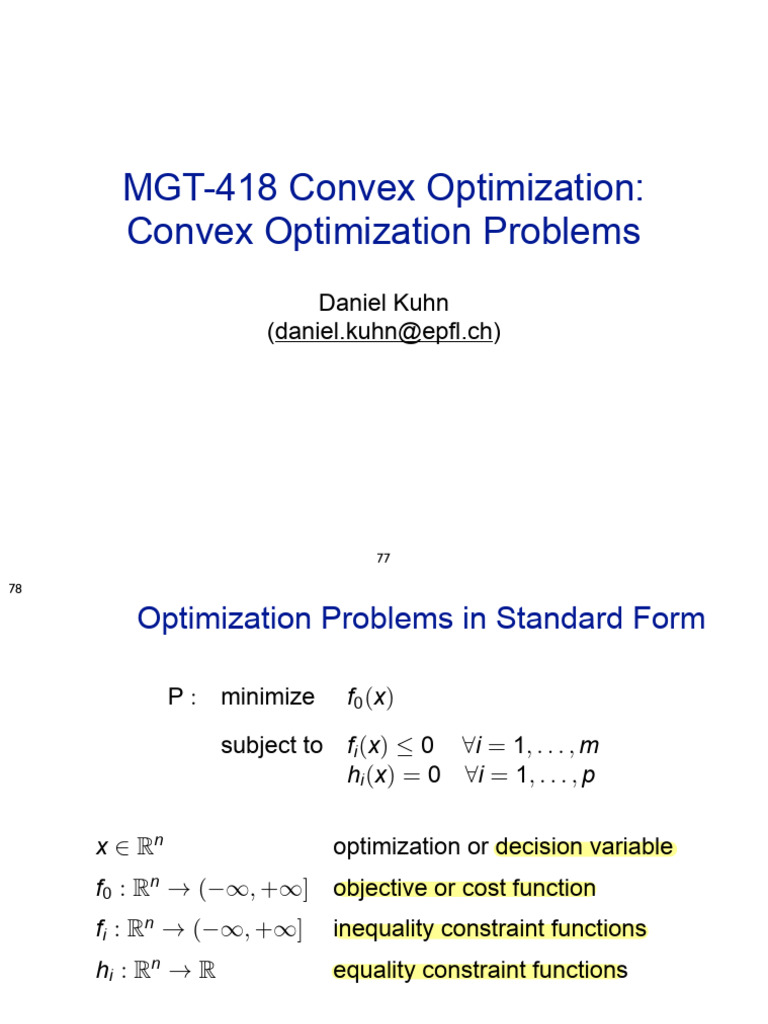 04 Convex Optimization Problems Pdf Mathematical Optimization Computational Science