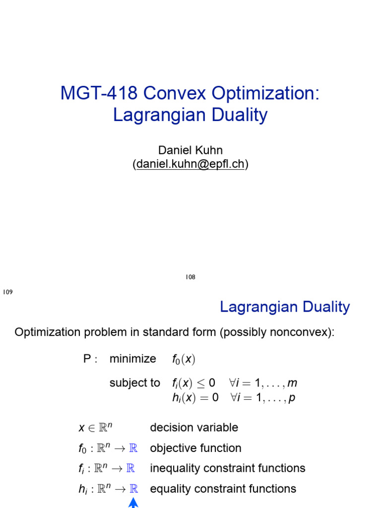 05 - Lagrangian Duality | PDF | Theoretical Computer Science | Analysis