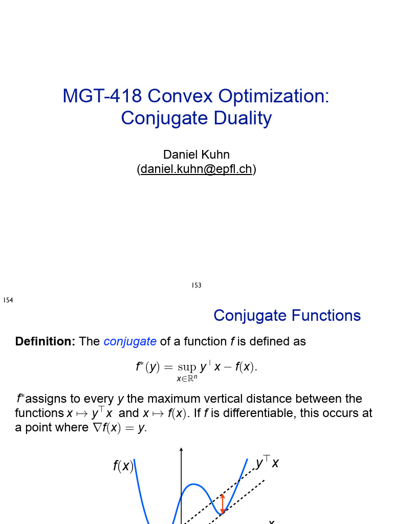 08 - Conjugate Duality | PDF | Mathematical Objects | Analysis