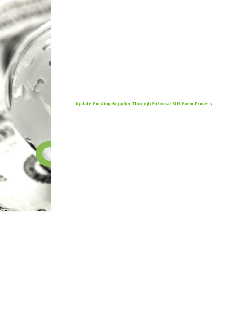 Update Existing Supplier Through External SIM Form Process | PDF ...