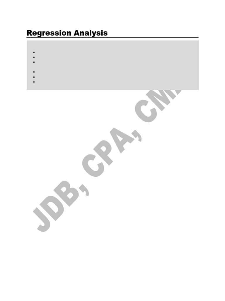 AC 1103 Regression Analysis Handout | PDF | Coefficient Of Determination | Regression Analysis