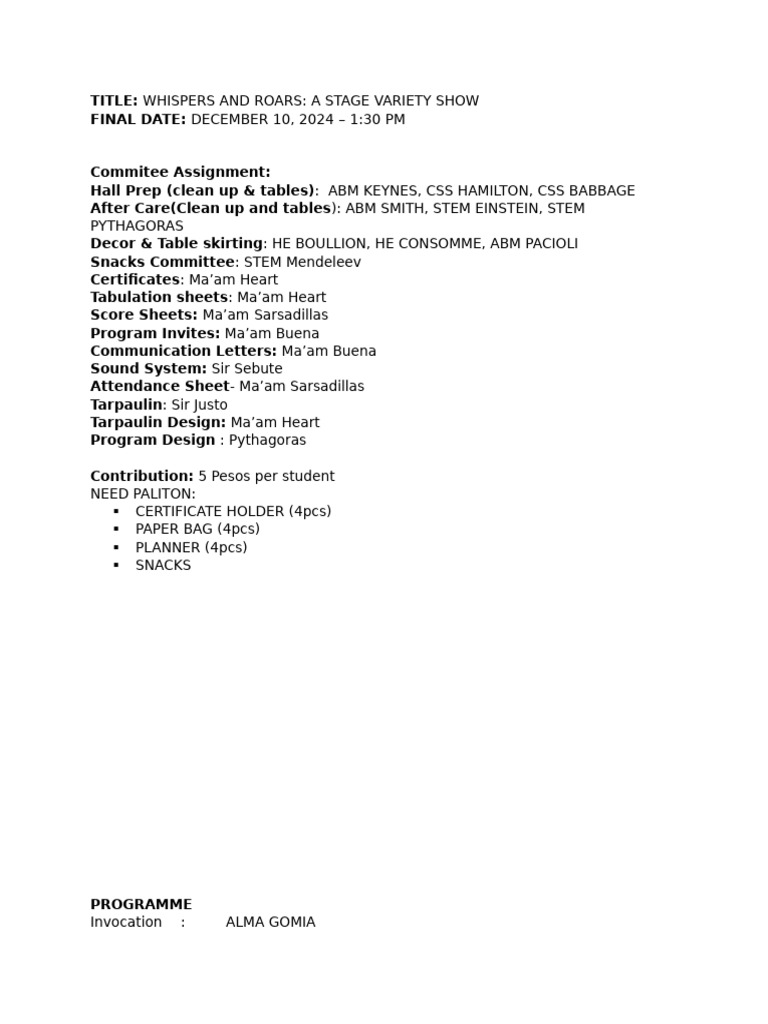 Committees and Programme | PDF