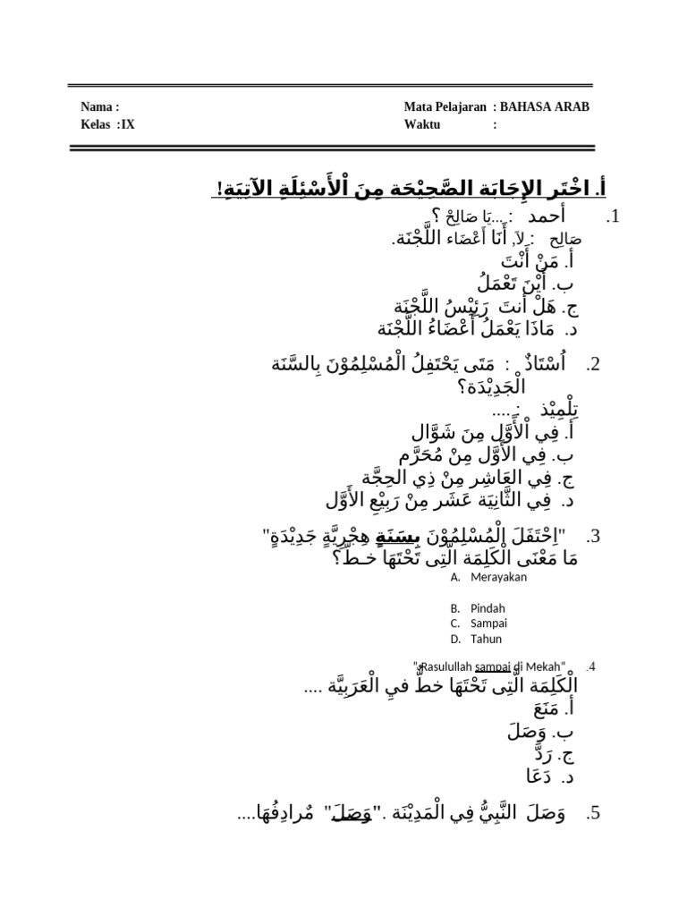 B. ARAB KELAS 9 | PDF