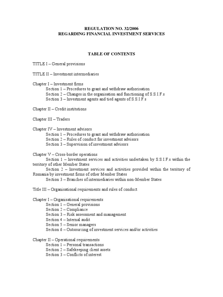 Regulation 32 2006 | PDF | Legal Personality | Board Of Directors