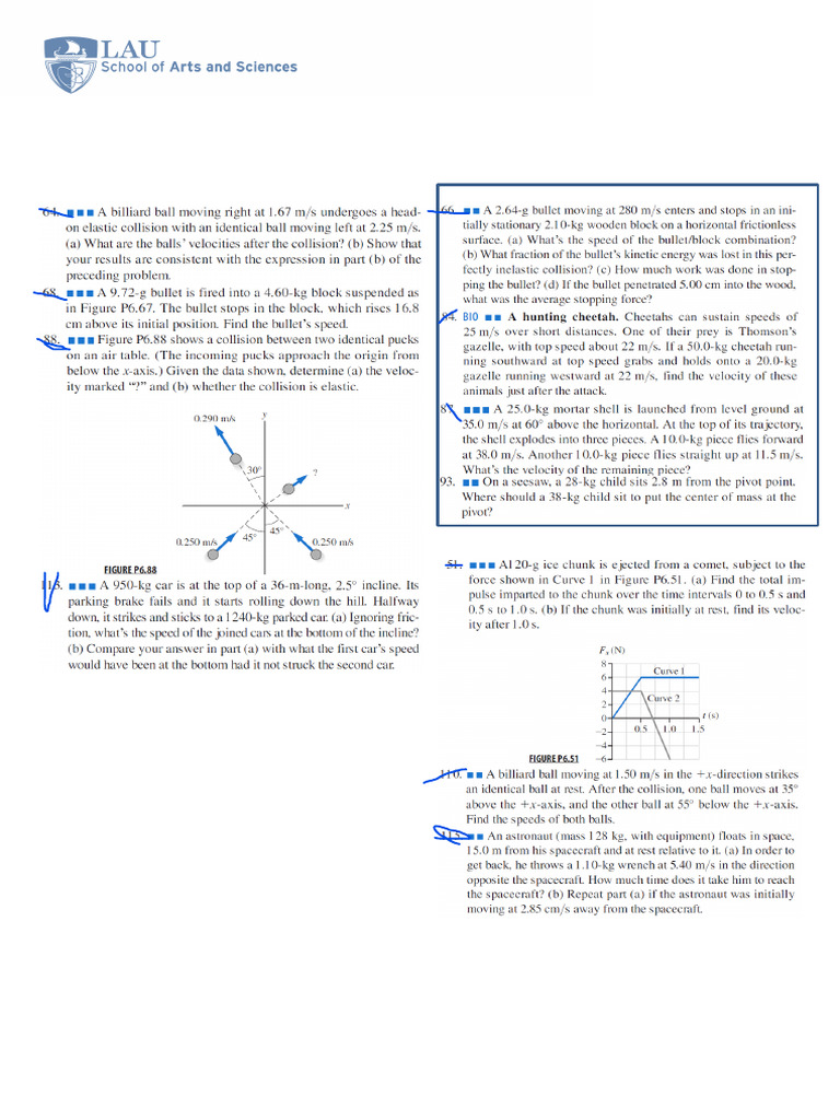 PHY301 Chapter 6 Homework Problems | PDF