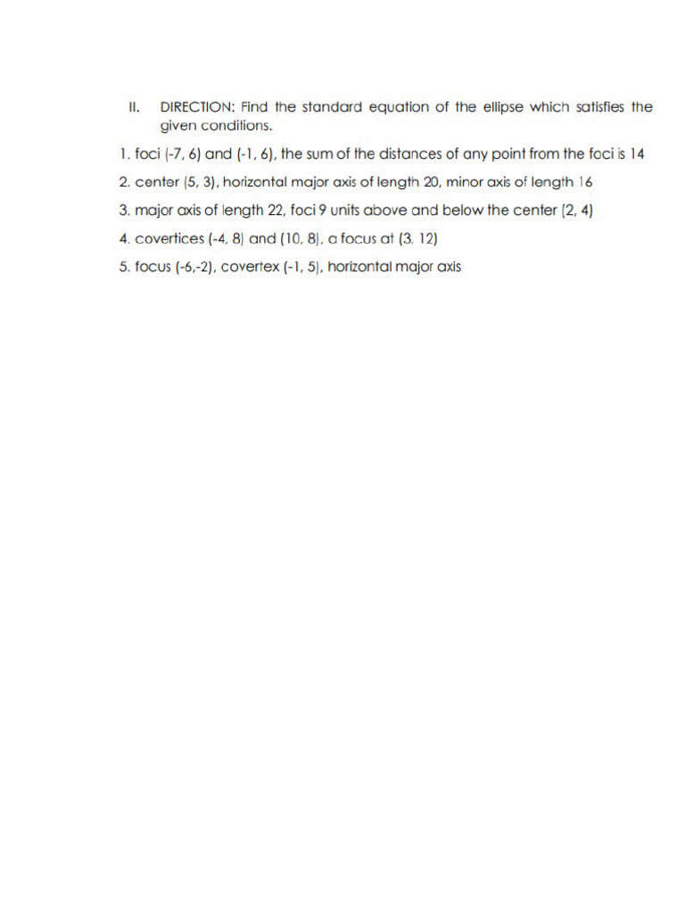 Assignment For Ellipse | PDF
