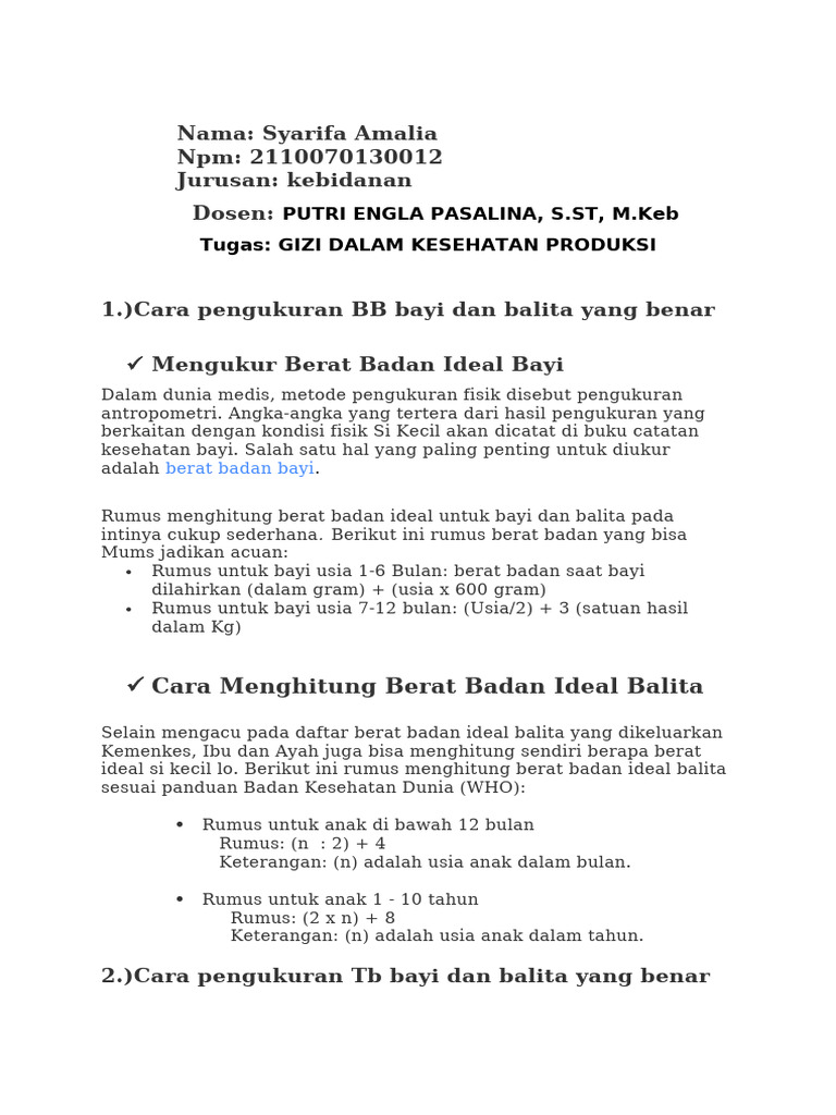 Syarifa Amalia (2110070130012) | PDF