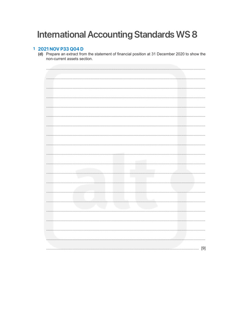 1-International Accounting Standards Worksheet 8 - A Level Accounting ...