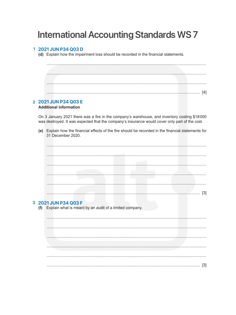 1-International Accounting Standards Worksheet 7 - A Level Accounting ...