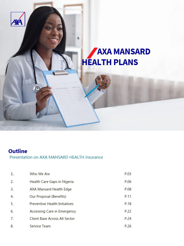 Axa Mansard Corporate Health Proposal 2024 Pricing | PDF | Psychiatry ...