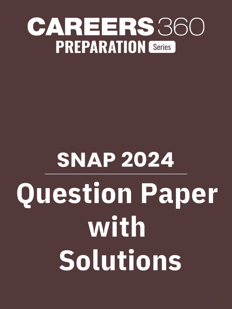 SNAP 2024 Question Paper With Solutions - 1733937481297 | PDF