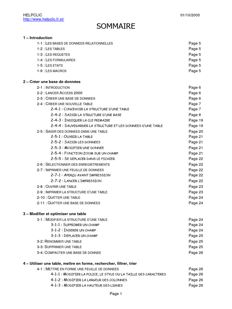 Access 2000 | PDF | Microsoft Access | Bases de données