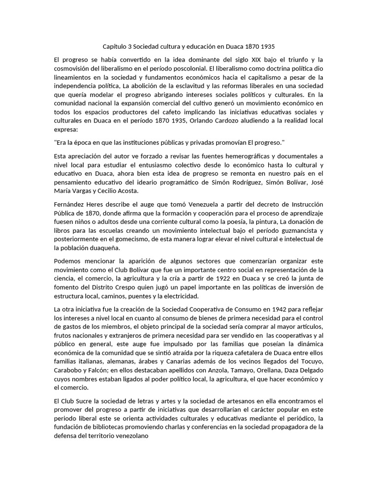 Progreso y Educación en Duaca 1870-1935 | PDF | Sociedad | Venezuela