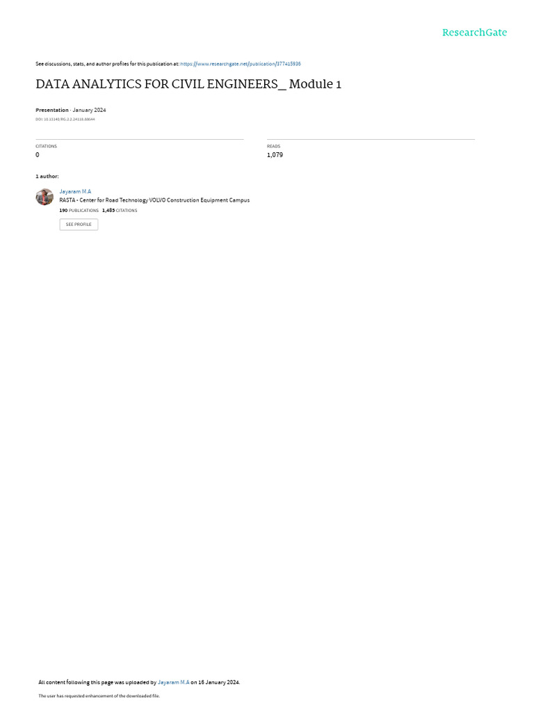 DataAnalyticsforCivilEngineers_Module1 | PDF | Knowledge | Data
