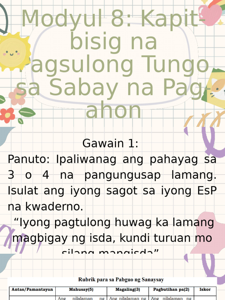 Esp 9 Week 5 Day 3 | PDF