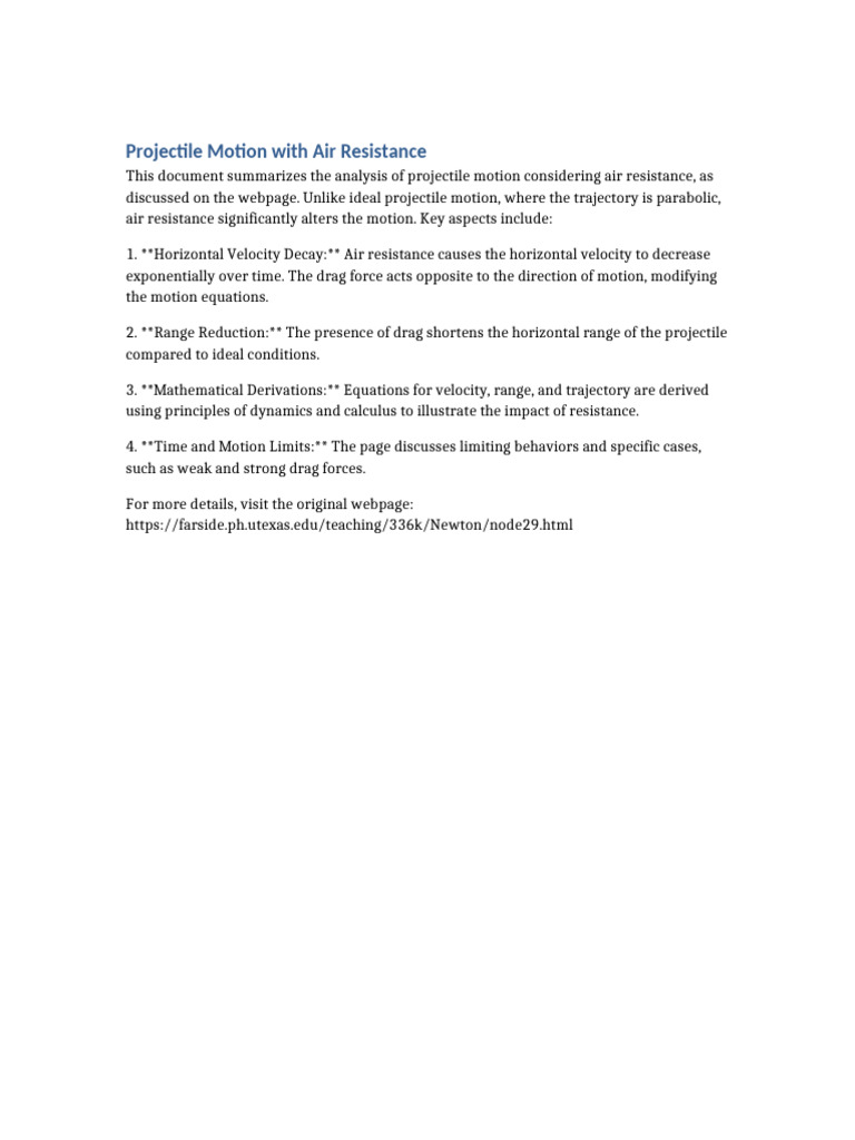 Projectile_Motion_with_Air_Resistance | PDF
