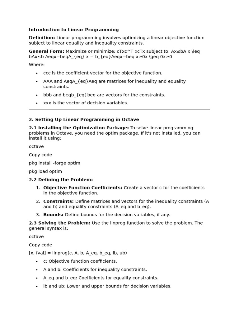Introduction To Linear Programming | PDF | Linear Programming | Mathematical Optimization
