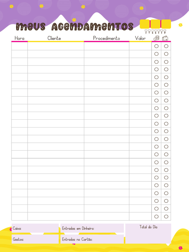 Agendamentos - Sem Horário - Colorida | PDF
