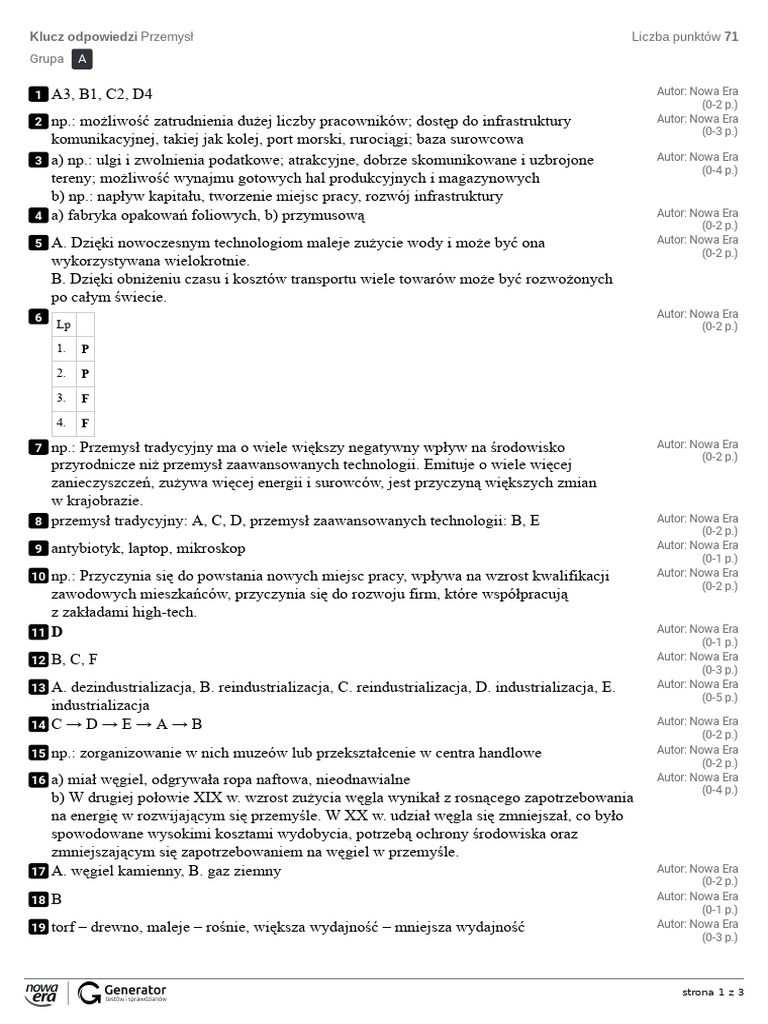 Klucz Odpowiedzi | PDF