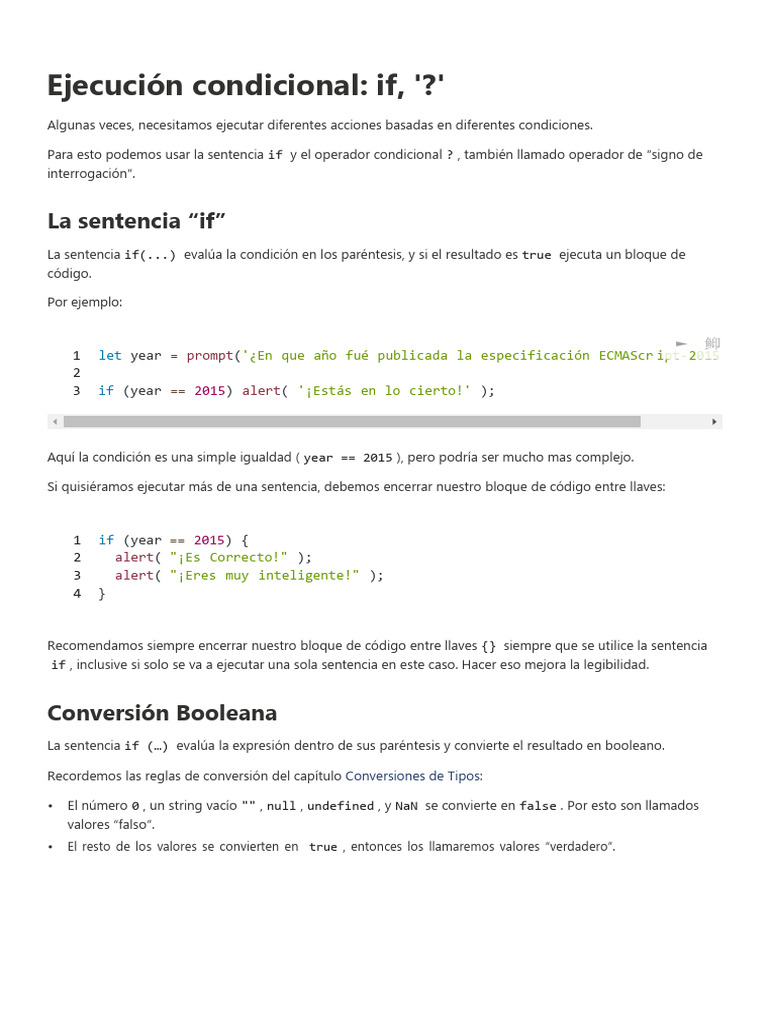 Guía de Condicionales en JavaScript | PDF | Ciencias de la Computación | Informática