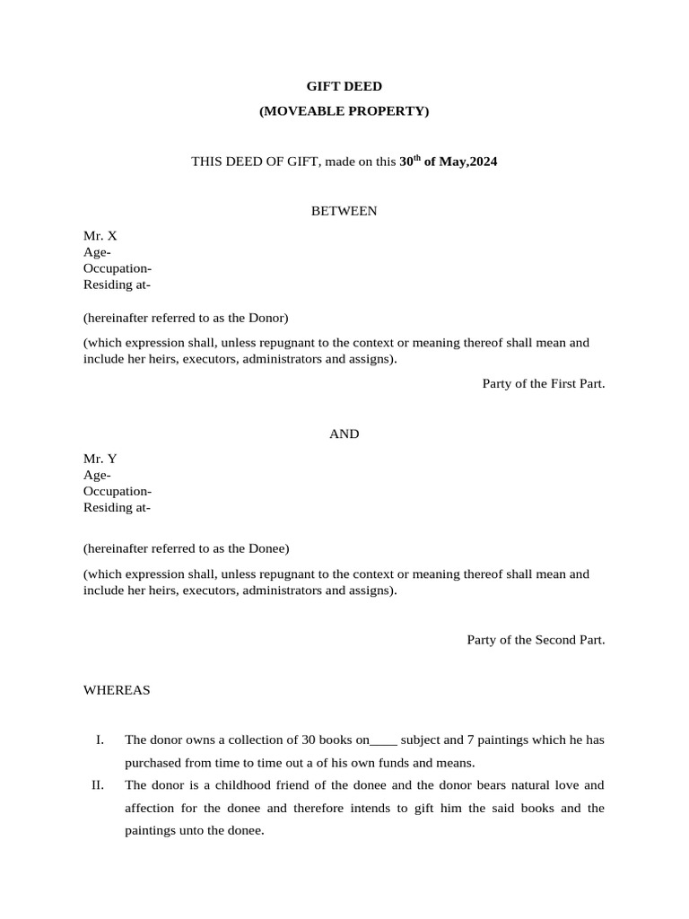 Gift Deed | PDF