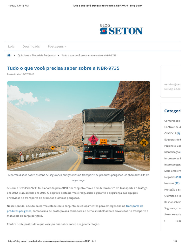 Tudo o Que Você Precisa Saber Sobre A NBR-9735 - Blog Seton | PDF | Tráfego