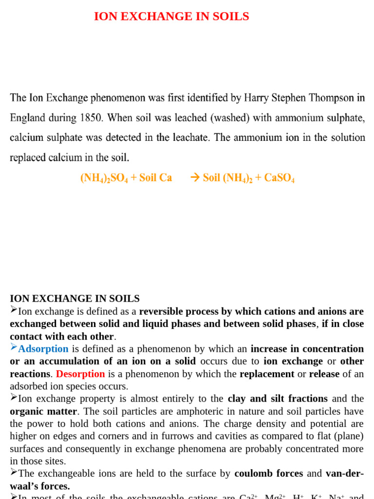 Ion Exchange, CN Ratio, OM and Soil Biology (1) | PDF | Soil | Decomposition