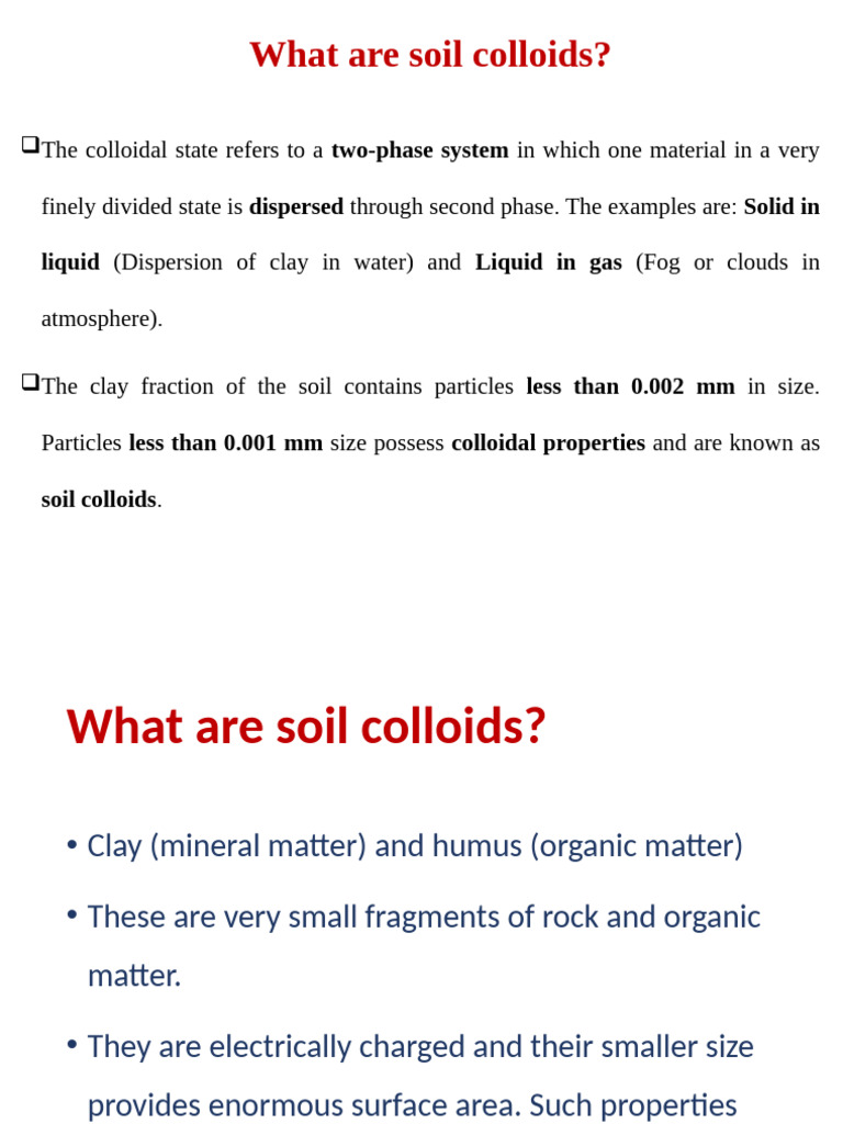 Soil Colloids-properties, Types and Importance for Exchange-CEC and AEC. - Copy (1)-1 | PDF ...