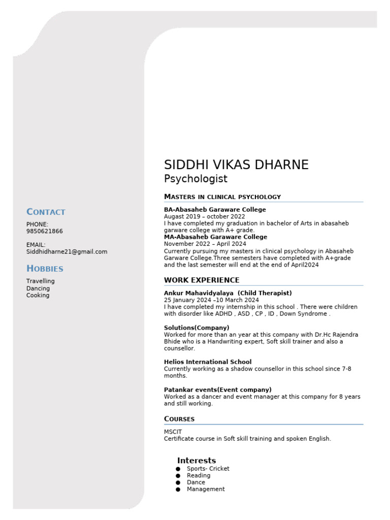 Siddhi Cv | PDF