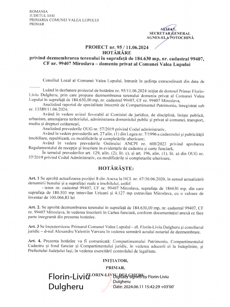 Proiect HCL Dezmembrare Teren | PDF