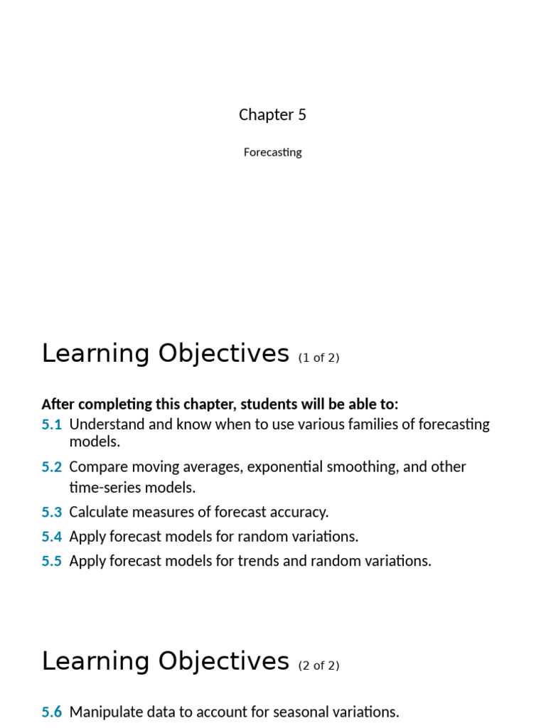 Ch5 Forecasting Pdf Forecasting Errors And Residuals
