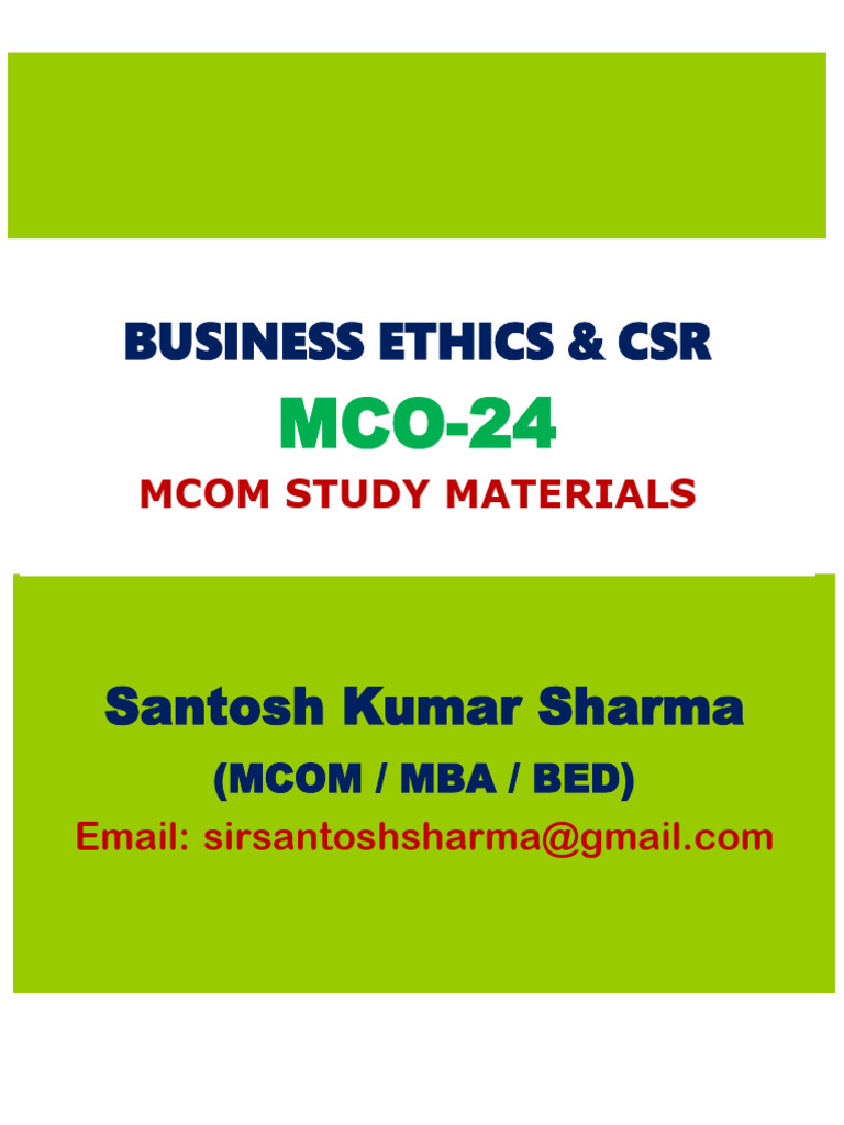 Mco 24 Em Sp 1 Pdf Corporate Social Responsibility Utilitarianism