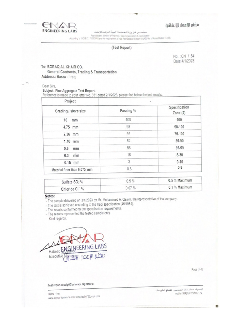 Raw Materials and Mix Design for C20 C30 or C35 Boraq Alkhair | PDF ...