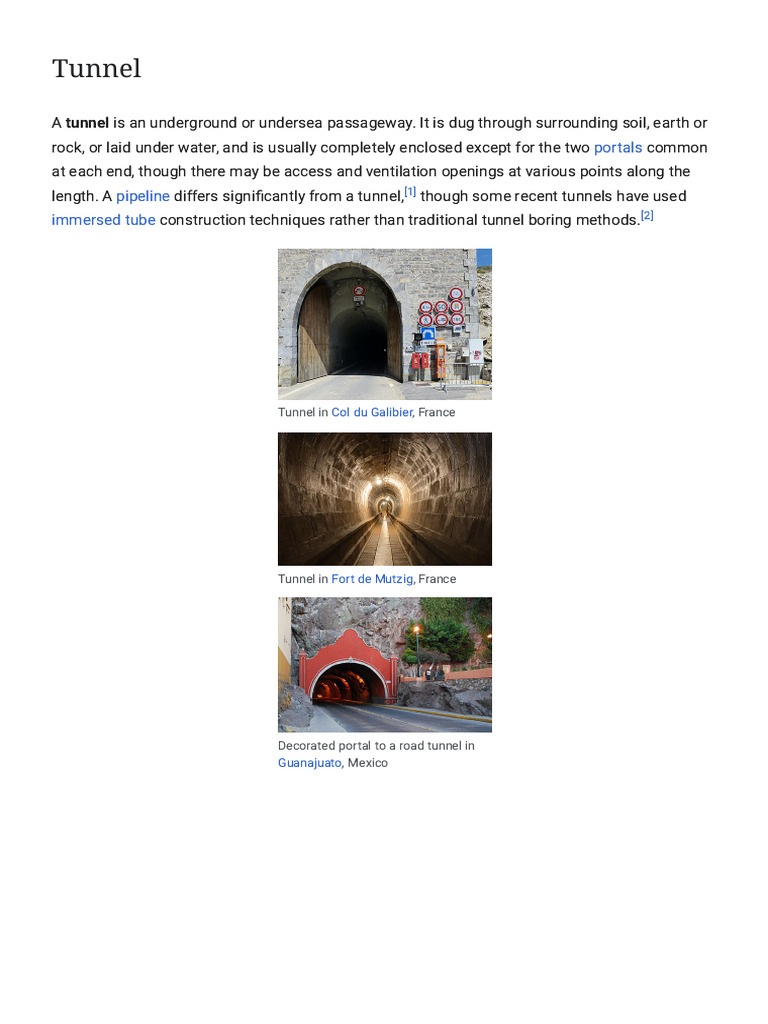 Tunnel - Wikipedia | PDF | Tunnel