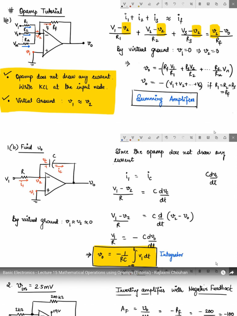 Ic Mathematical Operations On Opamp PDF | PDF