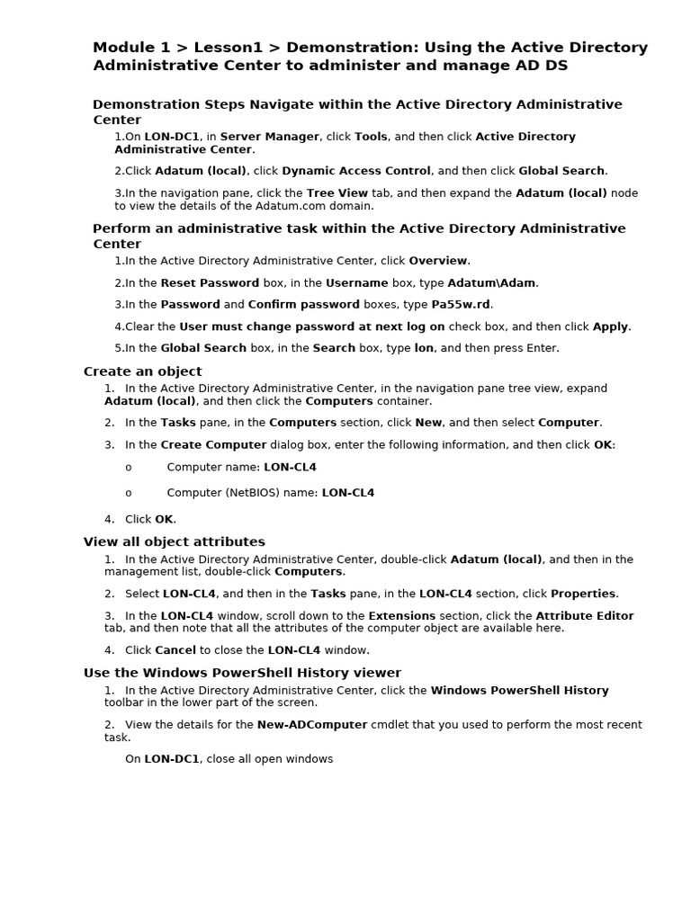 Demonstrations | PDF | Group Policy | Active Directory