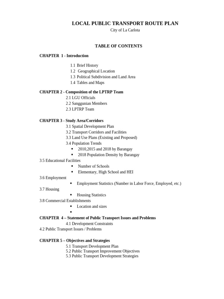 LPTRP_La Carlota Vol.1 final | PDF | Transport | Public Transport