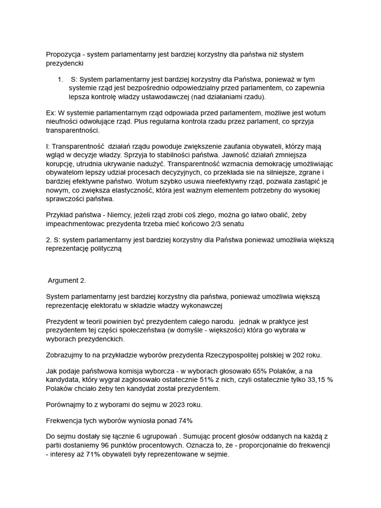 Linia Argumentacyjna - Propozycja | PDF