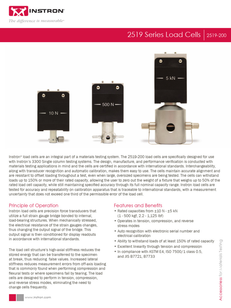 2519 200 Series Load Cells | PDF | Calibration | Metrology