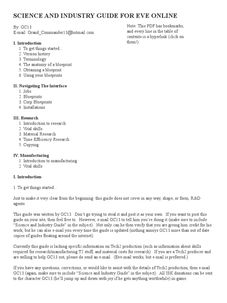 EVE Online Science and Industry Guide | PDF | Mass Production | Factory