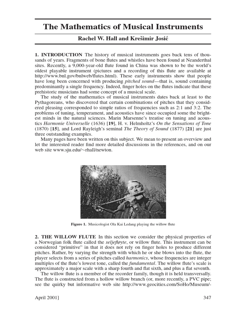 The Mathematics of Musical Instruments | PDF | Harmonic | Pitch (Music)